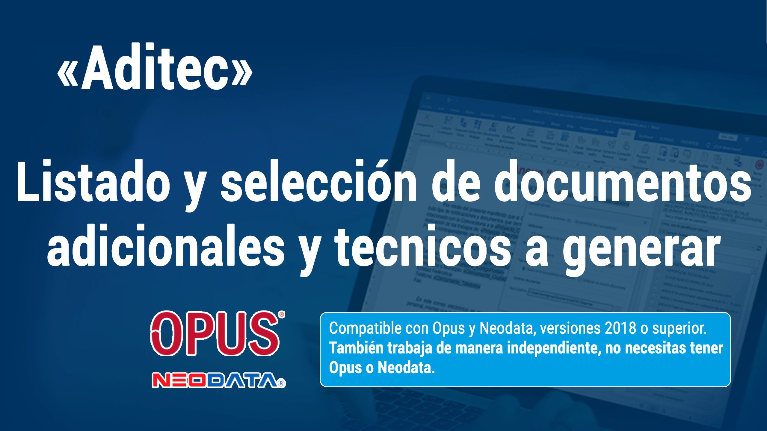 Software «Aditec» listado y selección de documentos adicionales y tecnicos a generar – «Aditec»